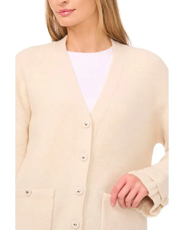 CECE DUPRAZ Ruffled Cuff Cardigan - Birch