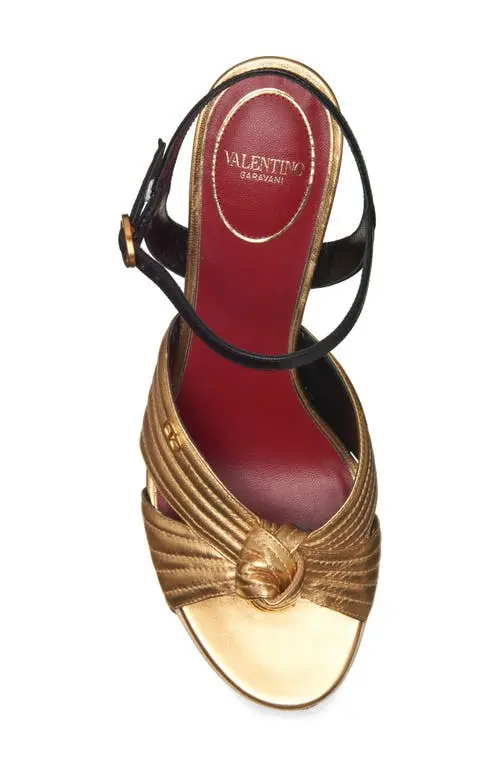 Valentino Garavani Crasher Platform Sandal - Gold