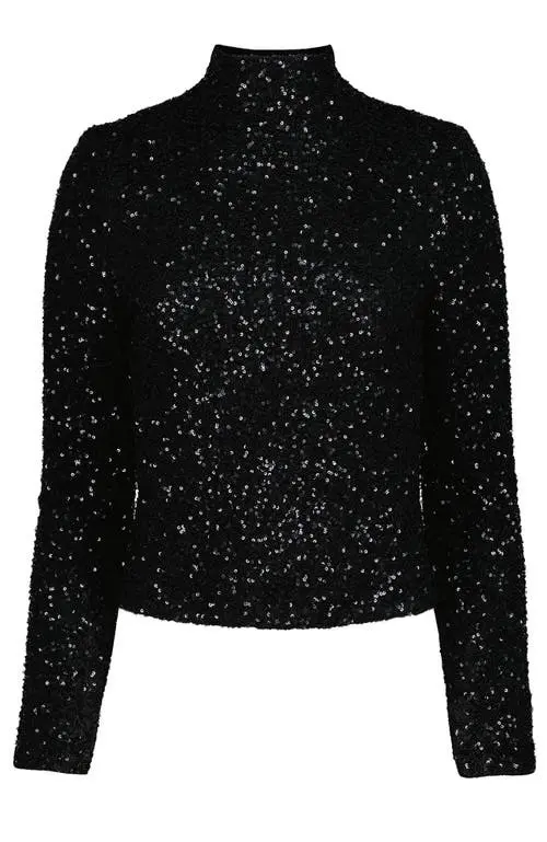 BISHOP + YOUNG Sublime Sequin Funnel Neck Top