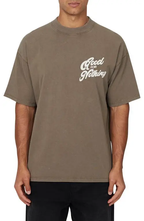 GOOD FOR NOTHING Funk Oversized T-shirt - Brown