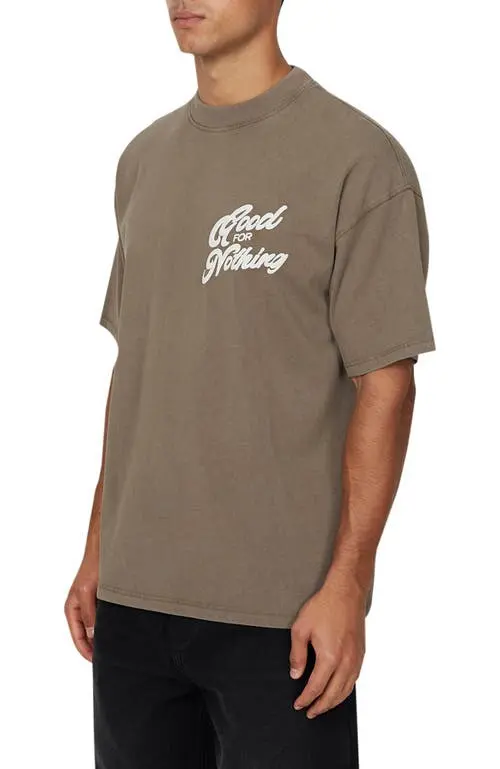 GOOD FOR NOTHING Funk Oversized T-shirt - Brown