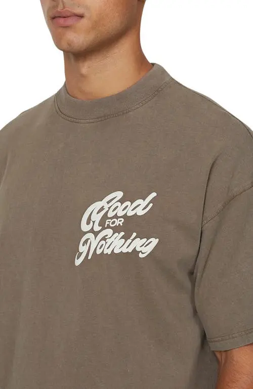 GOOD FOR NOTHING Funk Oversized T-shirt - Brown