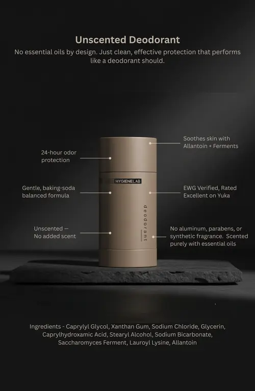 HYGIENELAB Unscented Aluminum-free Deodorant