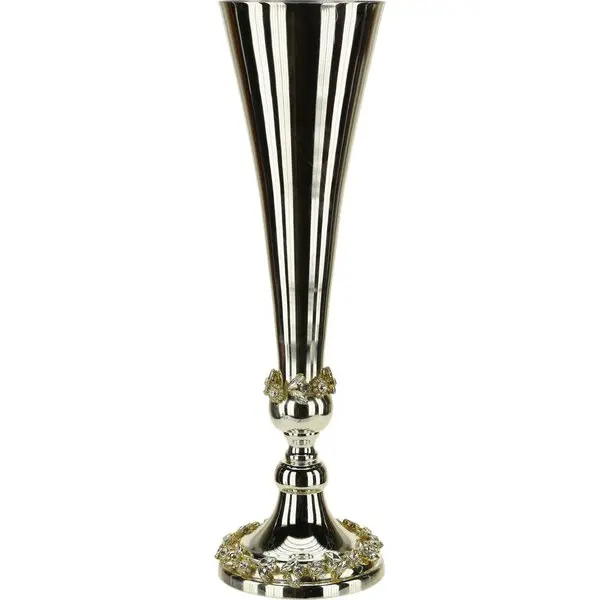 MARK ROBERTS Jeweled Flluted Vase - Silver