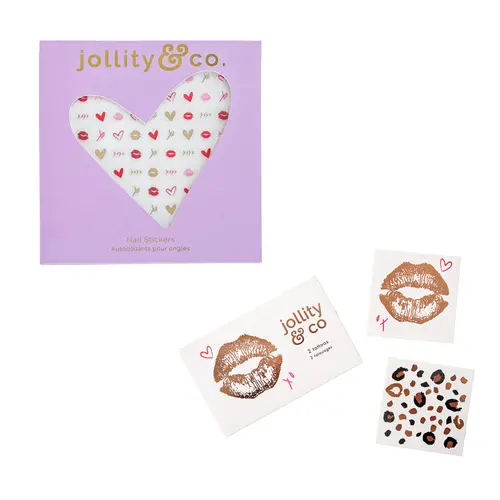 JOLLITY & CO Valentine's Day Tattoos And Nail Sticker Set - Assorted Pre-pack
