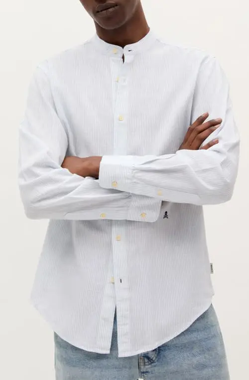 SCALPERS Striped Linen Mao Shirt