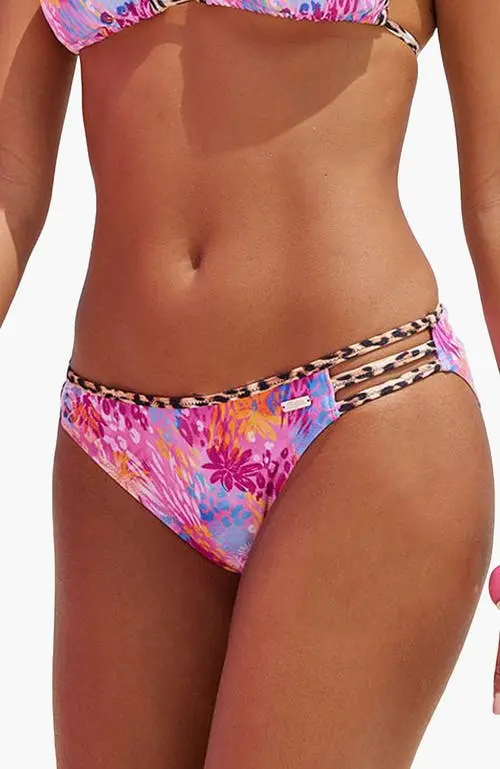 LASCANA Leopard Floral Classic Bikini Bottom - Rose Printed