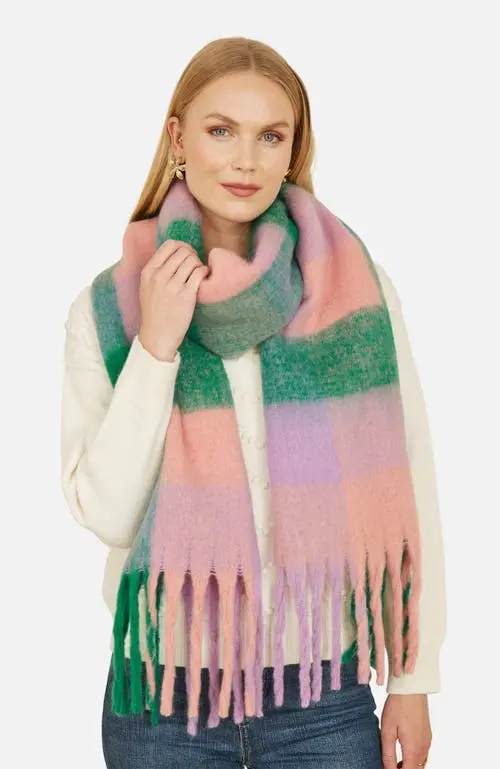 YUMI Check Soft Tassel Scarf - Mixup