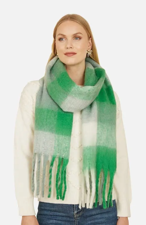 YUMI Check Soft Tassel Scarf - Multi