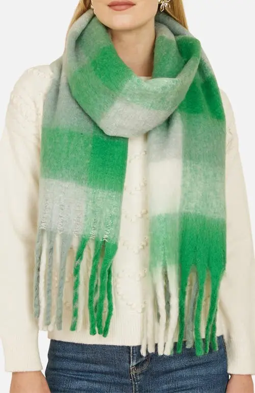 YUMI Check Soft Tassel Scarf - Multi