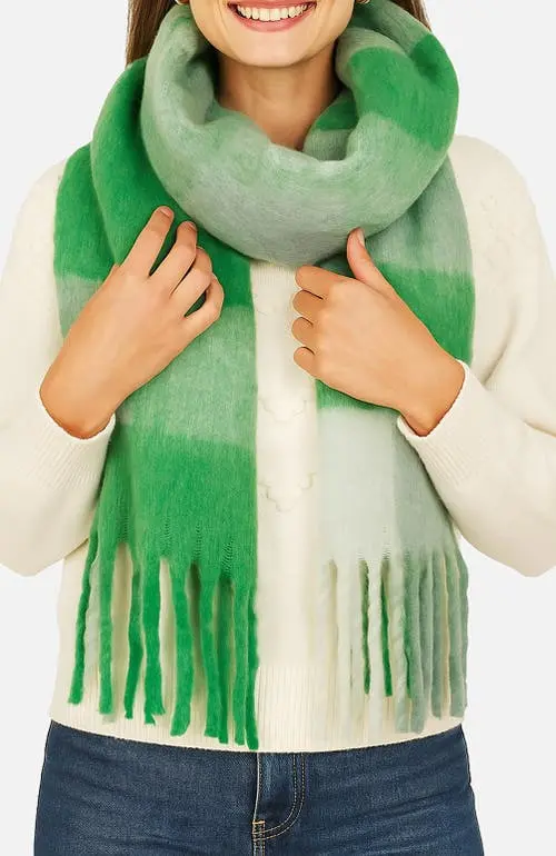 YUMI Check Soft Tassel Scarf - Multi