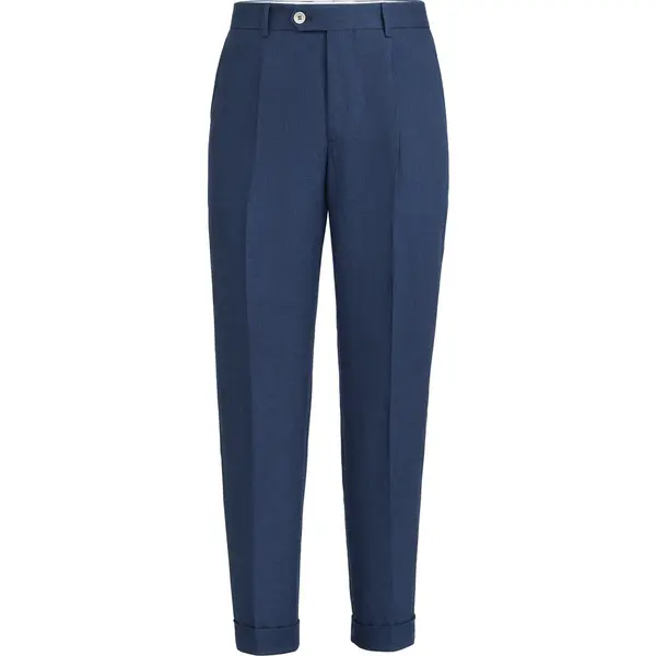 Brunello Cucinelli Délavé Linen Trousers - Navy Blue