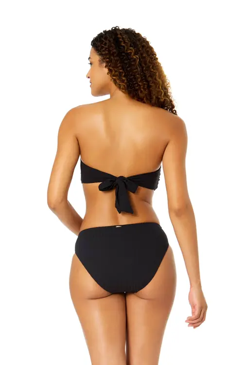 ANNE COLE Luna Snap Front Bandeau Bikini Top - Luna Snap Black