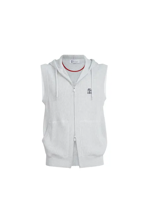 Brunello Cucinelli Cotton Knit Hooded Vest