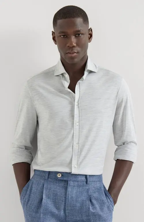 Brunello Cucinelli Spread Collar Shirt - Pearl