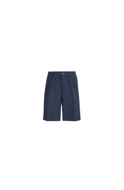 Brunello Cucinelli Délavé Linen Bermuda Shorts - Azure