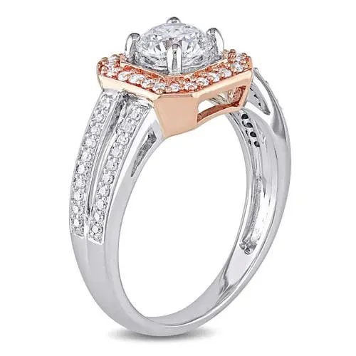 JULIANNA B. Diamond Halo Split Shank Ring