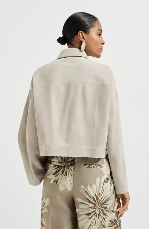 Brunello Cucinelli Couture Suede Shirt Jacket - Grey