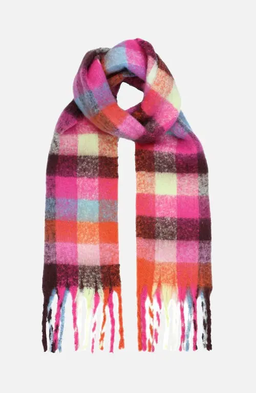 YUMI Color Block Super Fluffy Scarf