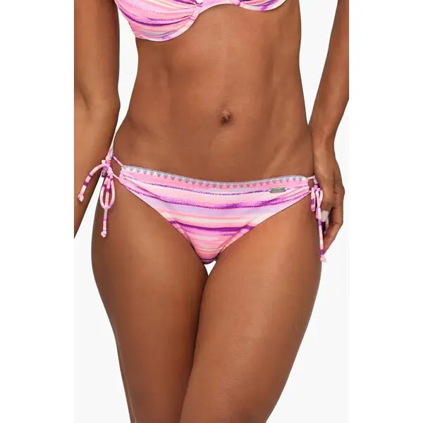 LASCANA Printed Tie Side Bikini Bottom - Rose Multi