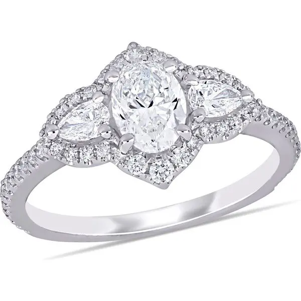 JULIANNA B. 1 1/2 Ct. T.w. Diamond Three-stone Engagement Ring - 14k White Gold