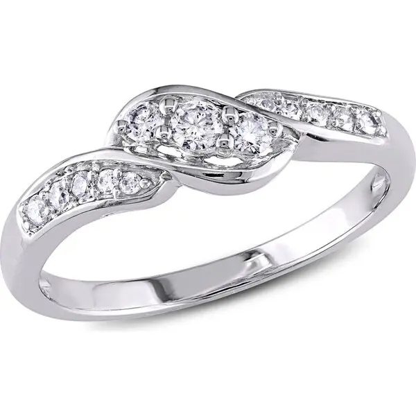 JULIANNA B. Diamond Three-stone Ring - 10k White Gold