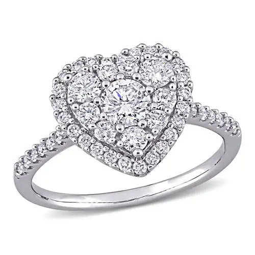 JULIANNA B. Diamond Heart Halo Ring 10k - 10k White Gold