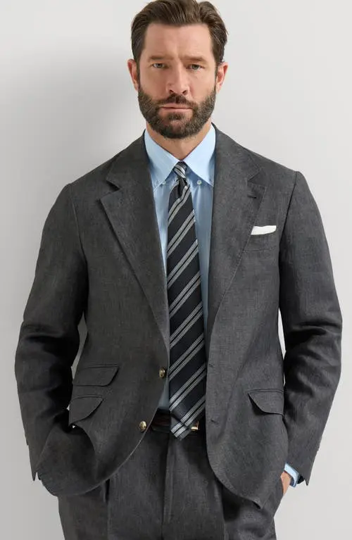 Brunello Cucinelli Linen Deconstructed Blazer - Anthracite
