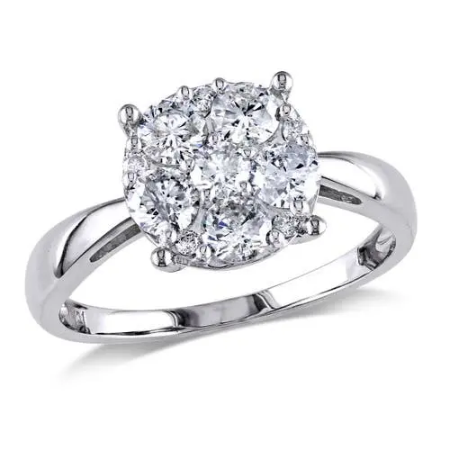 JULIANNA B. 1 Ctw Diamond Cluster Ring 14k - 14k White Gold