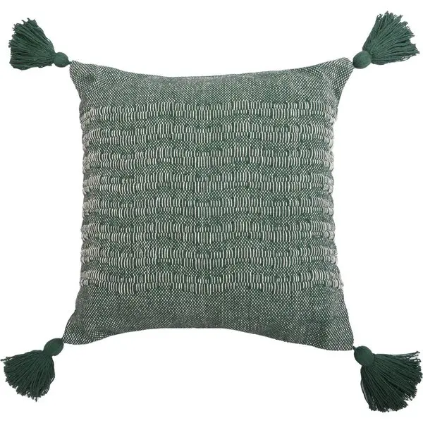 CAROL & FRANK Hodges Large Woven Throw Pillow With Insert - Green