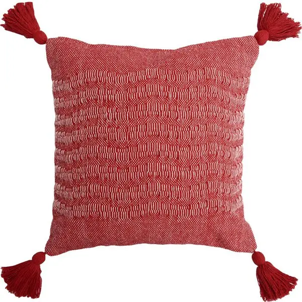 CAROL & FRANK Hodges Large Woven Throw Pillow With Insert - Red