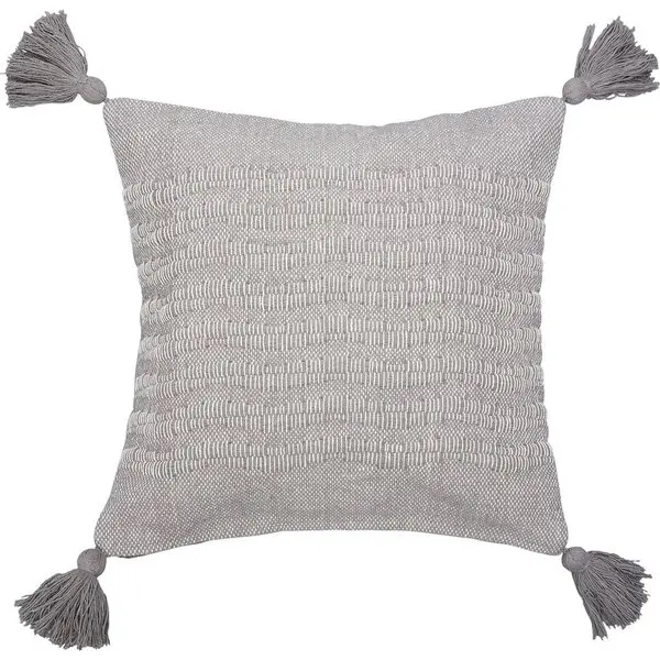 CAROL & FRANK Hodges Large Woven Throw Pillow With Insert - Silver