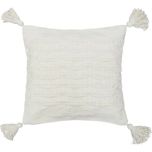 CAROL & FRANK Hodges Large Woven Throw Pillow With Insert - White