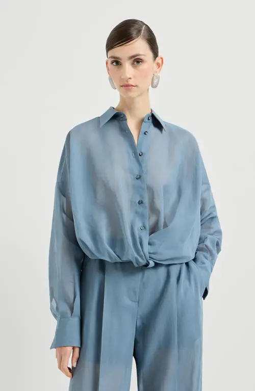 Brunello Cucinelli Organza Shirt - Azure