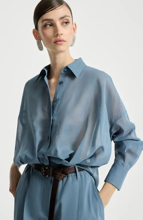 Brunello Cucinelli Organza Shirt - Azure