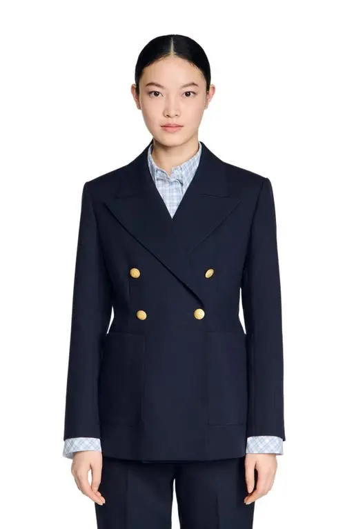 Sandro Slim-fit Wool Suit Jacket