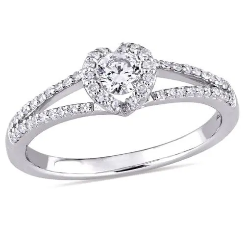 JULIANNA B. Diamond Split Shank Engagement Ring 14k - 14k White Gold