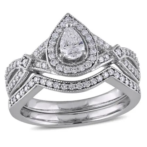 JULIANNA B. Diamond Bridal Ring Set - 14k White Gold