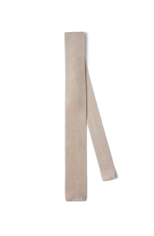 Brunello Cucinelli Ribbed Knit Necktie - Buff