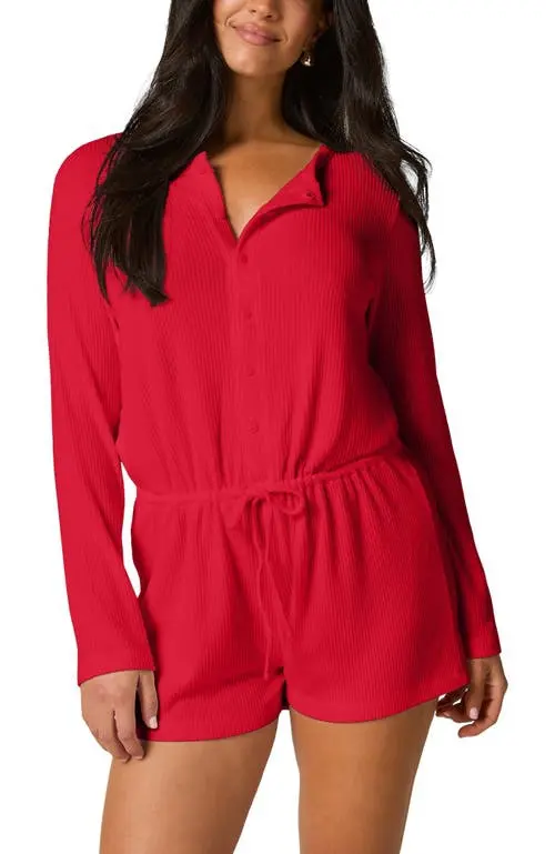 Hunkemoller Ribbed Jersey Short Sleeve Sleep Set - Red