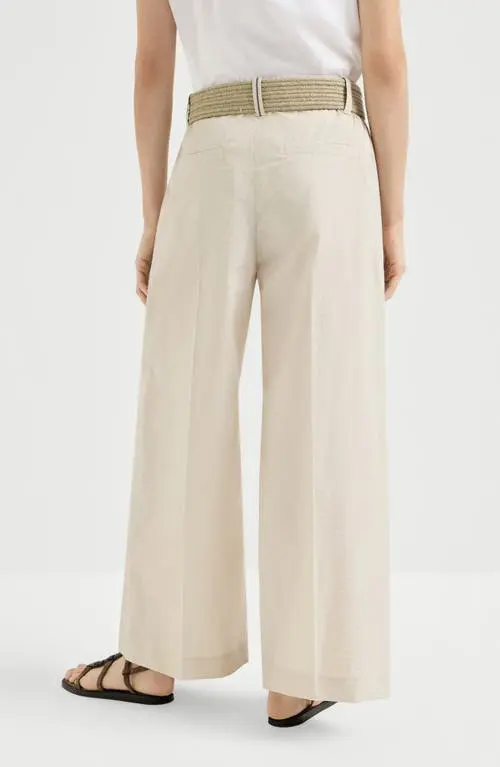 Brunello Cucinelli A-line Techno Cotton Poplin Trousers