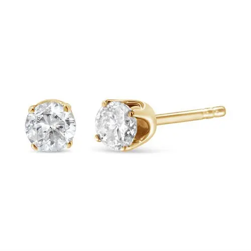 HAUS OF BRILLIANCE 14k Gold 1/2 Ct Diamond Stud Earrings - Yellow