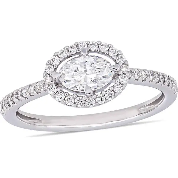JULIANNA B. Diamond Halo Engagement Ring - 14k White Gold