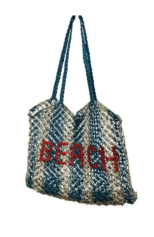 MER ST. BARTH St Jean Jute Beach Tote Soleil - Blue-1