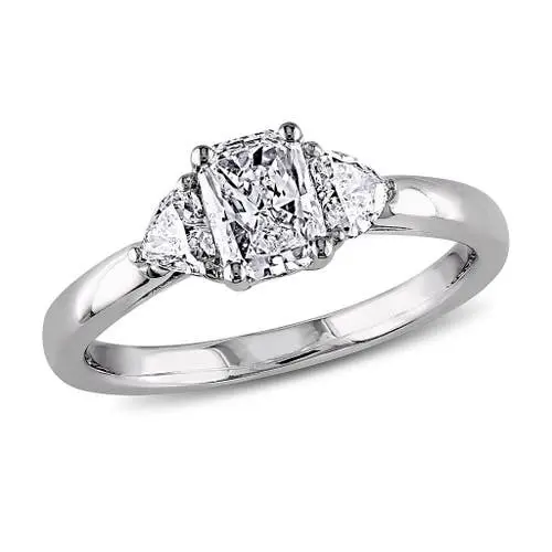 JULIANNA B. Diamond Radiant Heart 3-stone 14k Ring - 14k White Gold