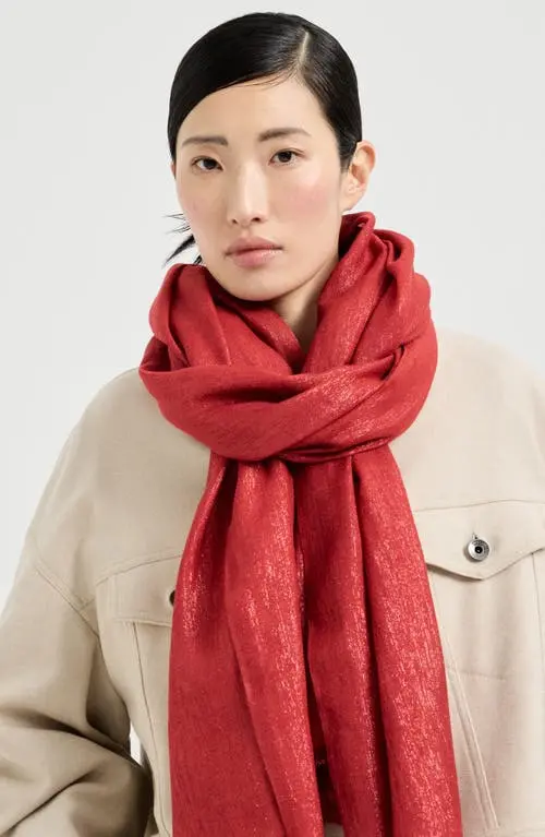 Brunello Cucinelli Sparkling Scarf - Red