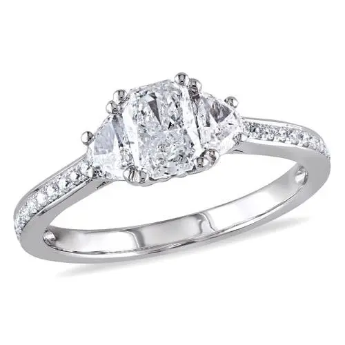 JULIANNA B. Radiant Cut Diamond 3-stone Engagement Ring - 14k White Gold