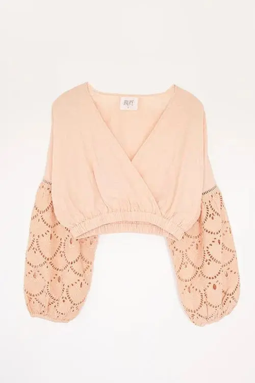 GUADALUPE DESIGN Leyenda Cross Blouse - Pink