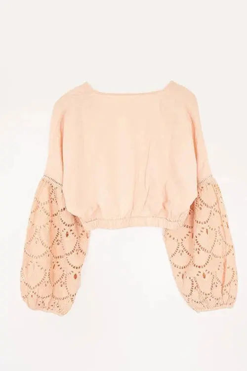 GUADALUPE DESIGN Leyenda Cross Blouse - Pink