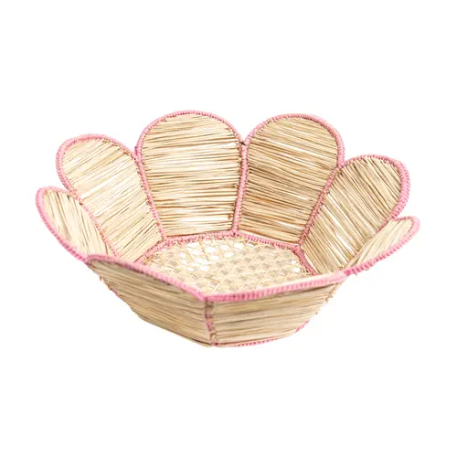 CORO CORA Flower Bread Baske - Pink Trim